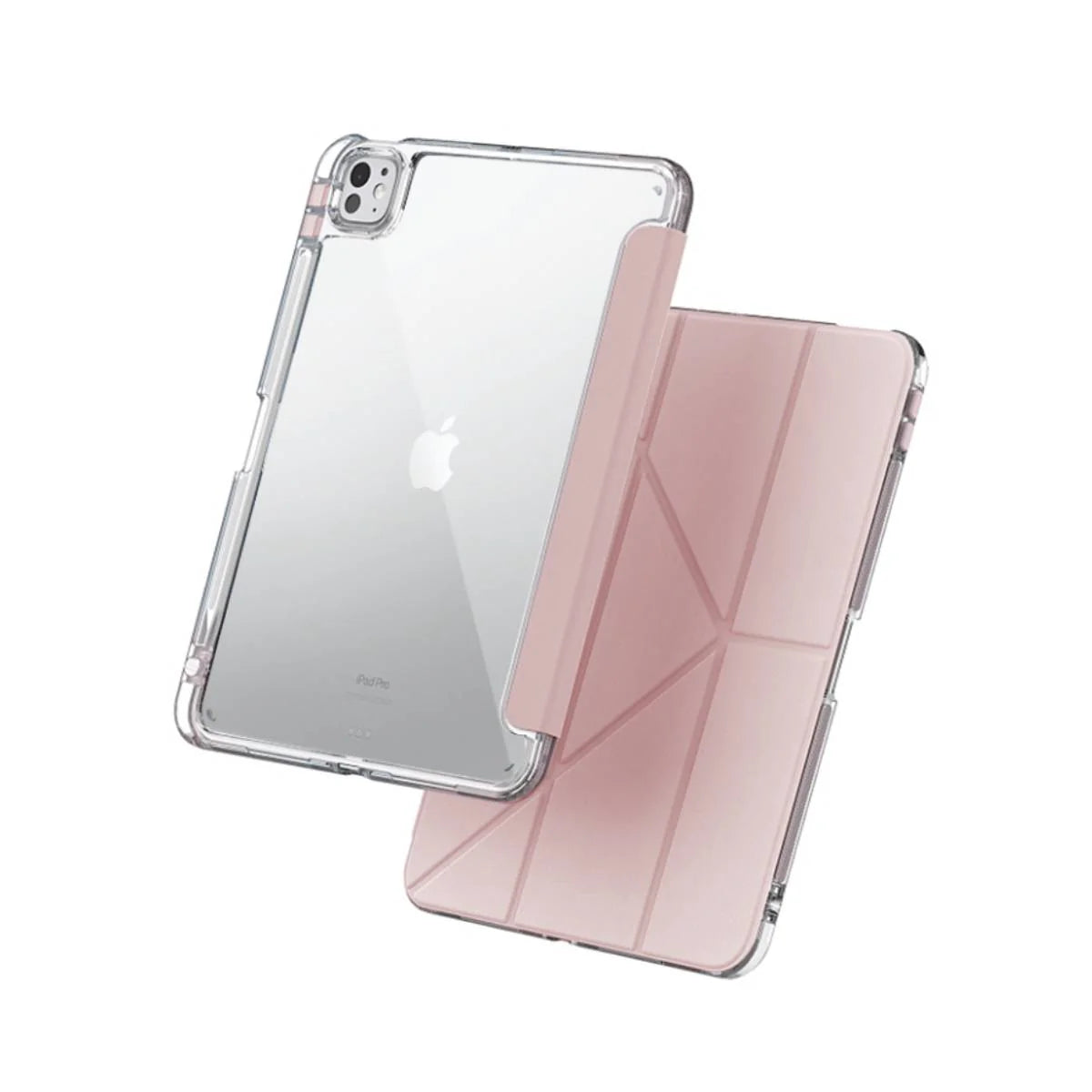 iPad Smart Folio - Clear Case-iPad Pro 12.9 / iPad Air M2/M3/Pink